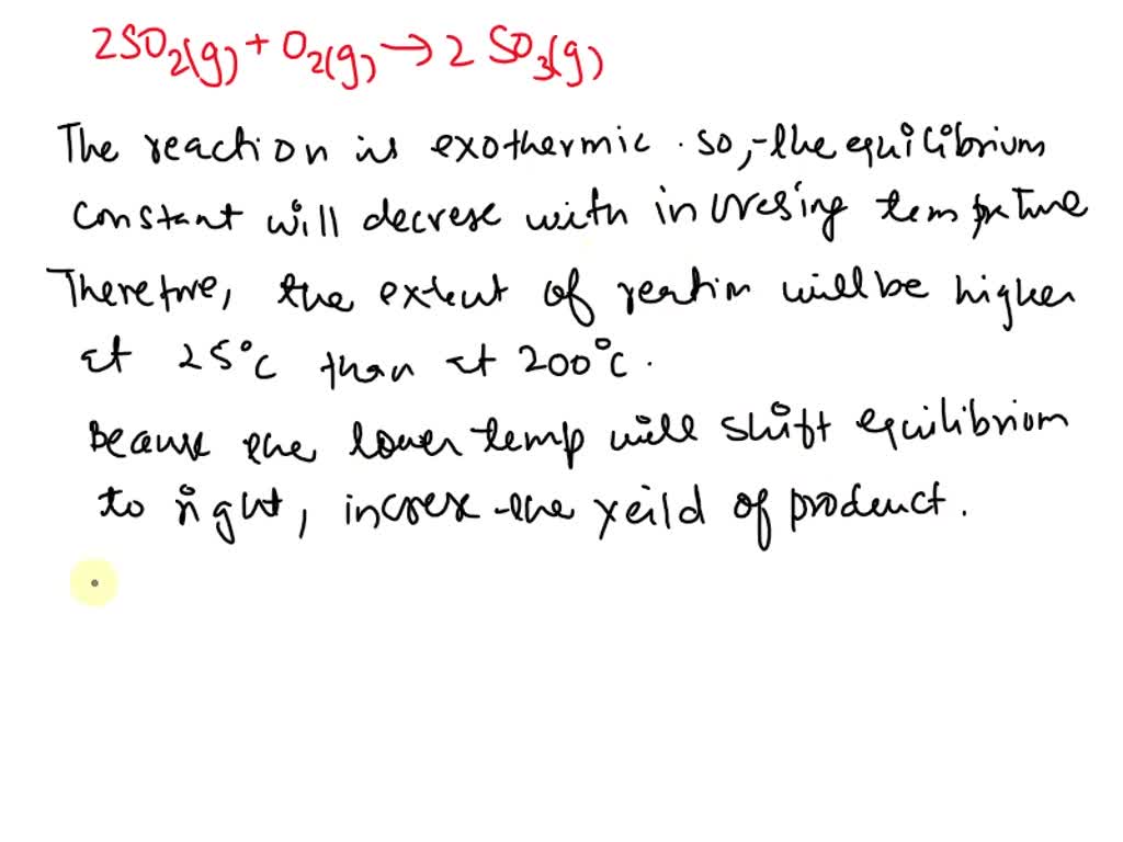 SOLVED: The Contact process involves an exothermic reversible reaction ...
