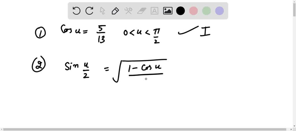 SOLVED: Use the given conditions sin(u) = 13 2