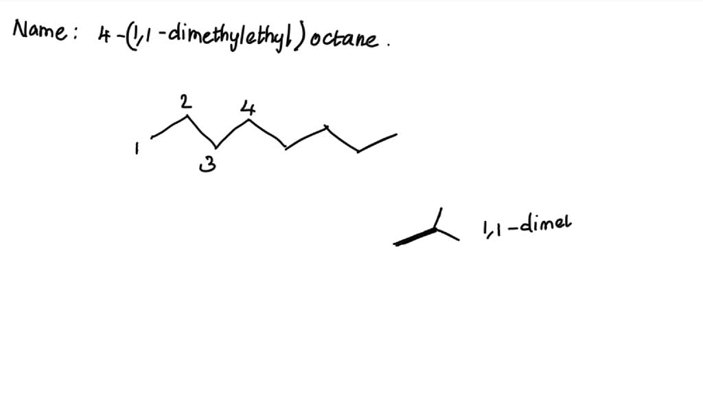 SOLVED: 4-(1,1-dimethylethyl)octane Draw the molecule on the canvas by choosing buttons from the ...