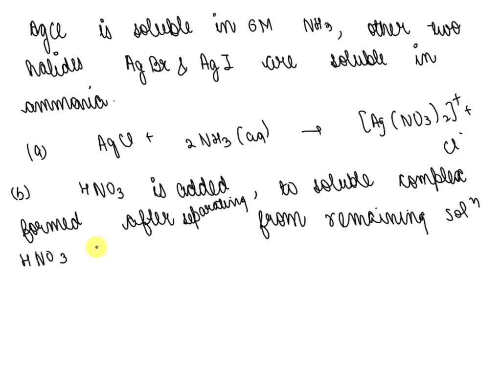 SOLVED: 6 M aqueous ammonia is added to the silver halides to dissolve ...