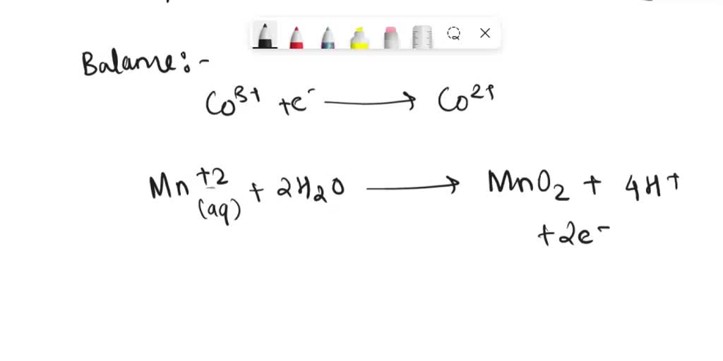 SOLVED: 1.) Balance this skeleton reaction: Mn2+(aq) + Co3+(aq ...