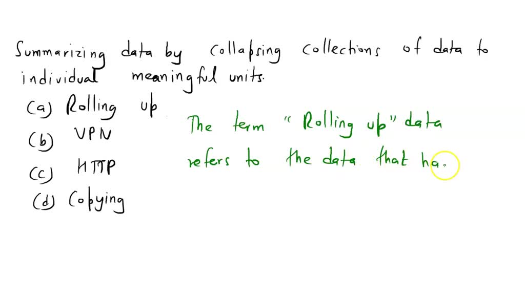 SOLVED: summarizing data by collapsing collections of data to ...