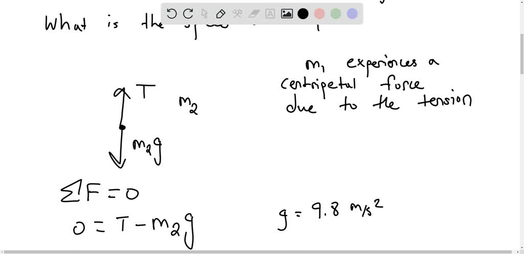 SOLVED: An object of mass m, 0.135 kg, undergoes uniform circular motion. It is connected by a ...