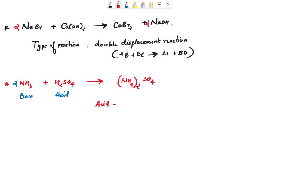 SOLVED: identitfy the types of reaction: C2H5OH + Na = C2H5ONa + H2 ...