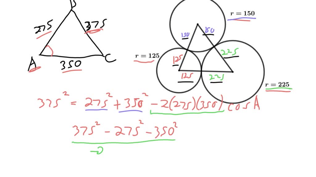 SOLVED: Problem 2: Three circles of radii 115, 150,and 225 m are ...