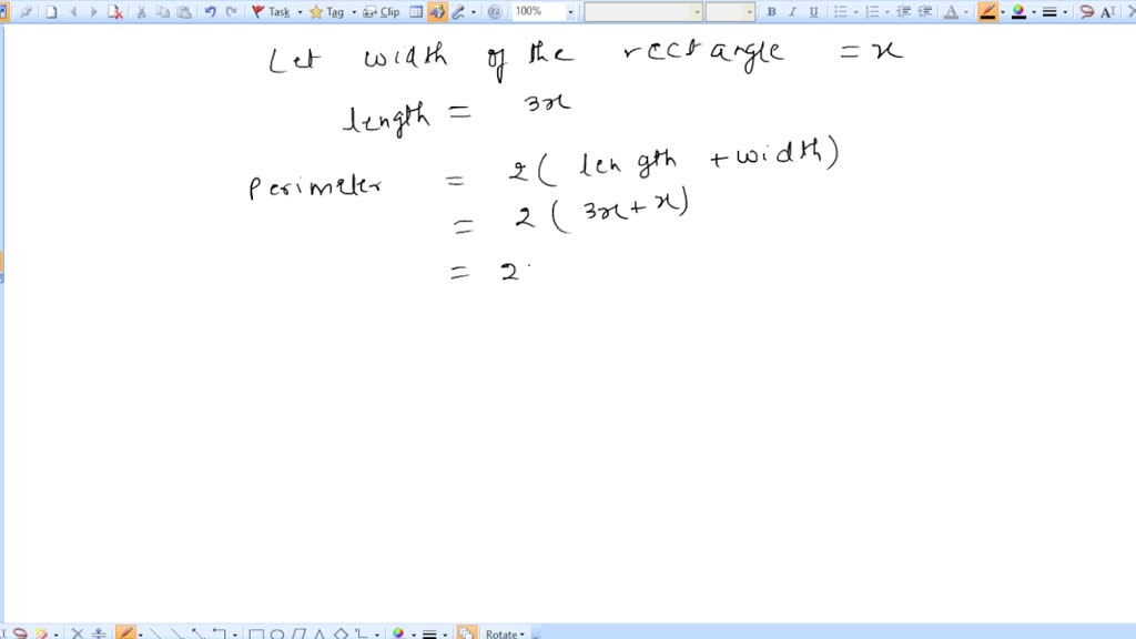 SOLVED: A rectangle's perimeter is 94 ft. Its length is 1 ft shorter ...