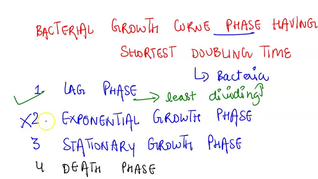 SOLVED:Choose the phase of the bacterial growth curve during which ...