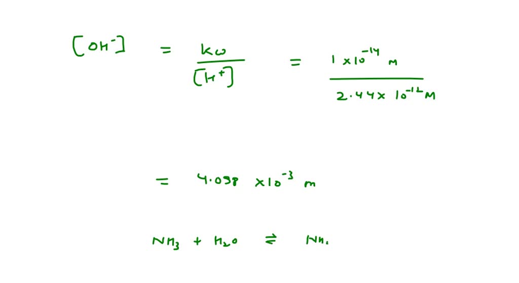 SOLVED: The pH of a solution of household ammonia, a 0.950 M solution ...