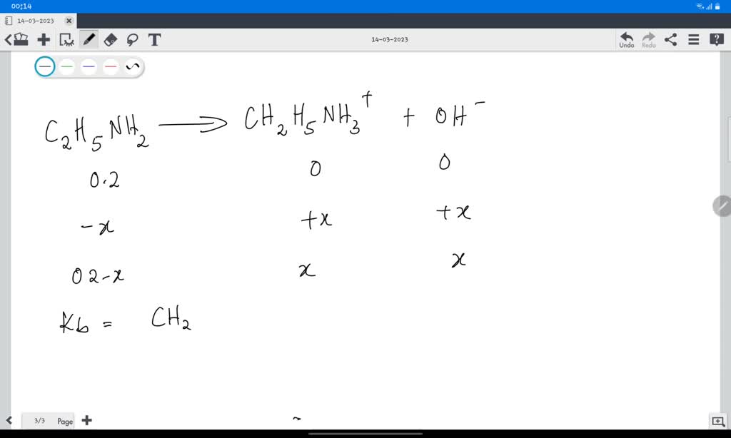 SOLVED: Find the [OH-] in a 0.200 M solution of ethylamine (C2H5NH2 ...