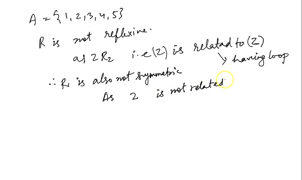 SOLVED: Let A= 1, 2, 3, 4,5 and R be the relation on the set A whose ...