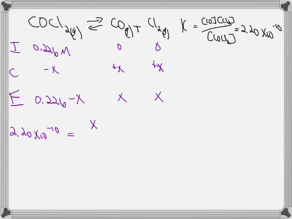 SOLVED: Calculate the equilibrium concentration of all species in an ...