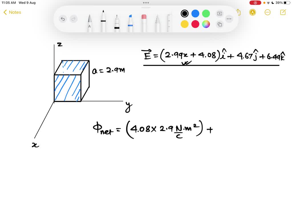 SOLVED: The figure below shows a closed Gaussian surface in the shape of a cube with an edge ...