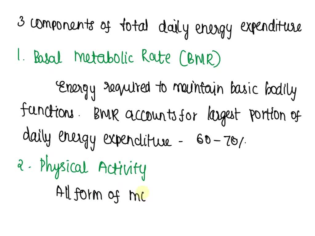 SOLVED: What are the three components of total daily energy expenditure ...