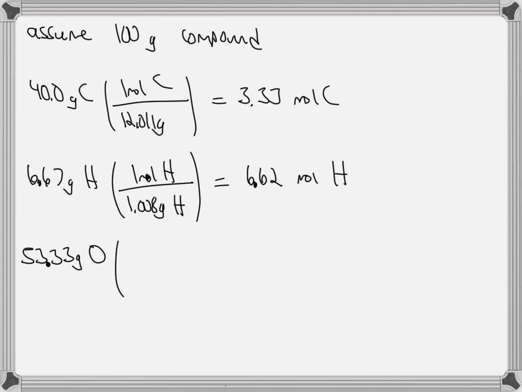 SOLVED: A compound contains the elements C, H, and O. It is known to ...