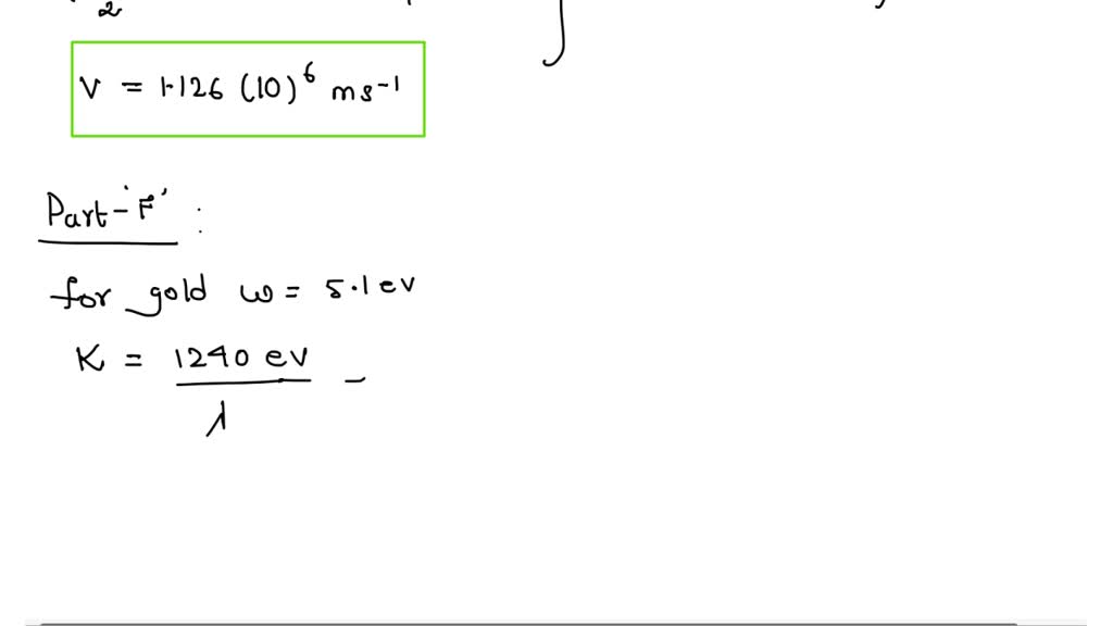 SOLVED: The maximum photoelectron ejection speed if the light has a ...
