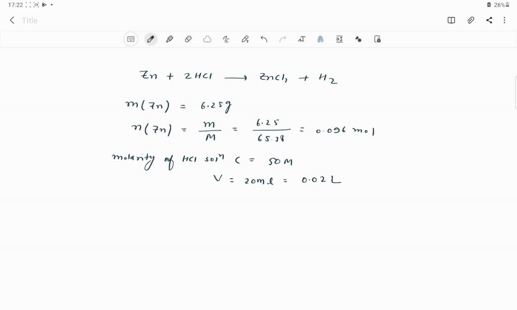 SOLVED: In the lab, students generated and collected hydrogen gas according to the following ...