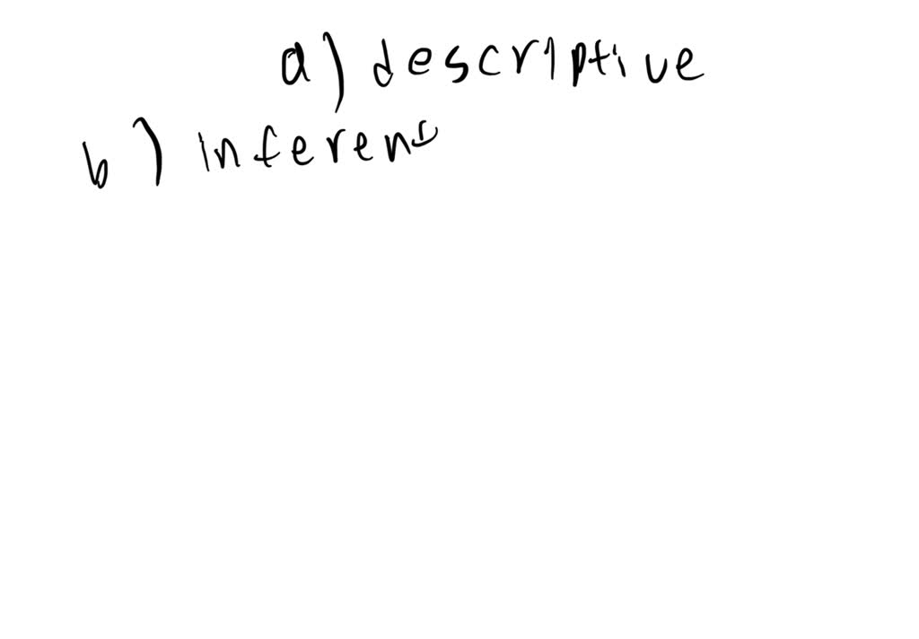 SOLVED: Identify whether each statement describes inferential ... SOLVED: Identify whether each statement describes inferential ...