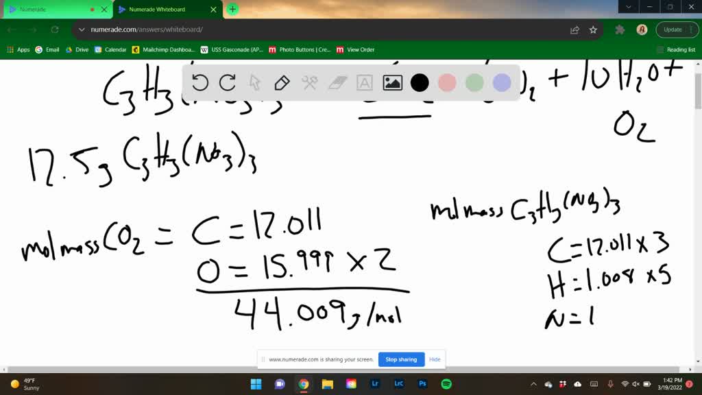 SOLVED: Nitroglycerine decomposes violently according to the chemical ...