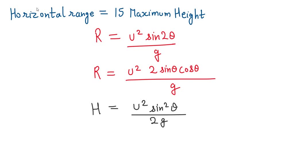 SOLVED: A projectile is fired in such a way that its horizontal range is equal to 15 times its ...