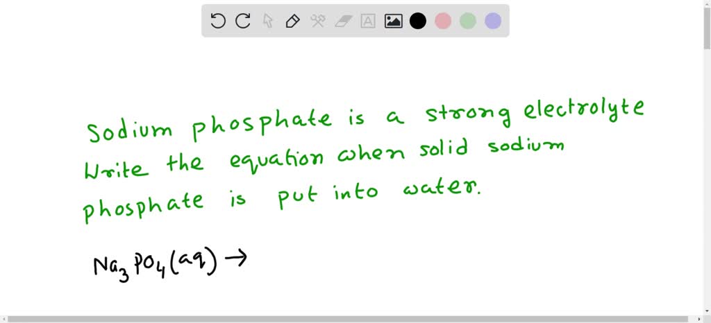 SOLVED: The compound sodium phosphate is a strong electrolyte. Write ...