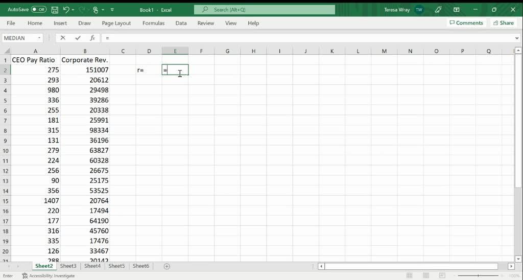 SOLVED: An economist is trying to understand whether there is a strong link between CEO pay ...
