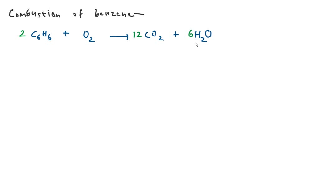 how to know how many oxygen atoms are needed for the combustion of benzene?