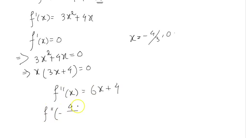 SOLVED: Given this function f(x) = x3 + 2x2 +1 between the values of x= -2 and x =1. Find the ...