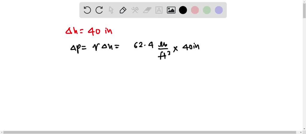 SOLVED: A manometer measures a pressure difference as 40 inches of ...