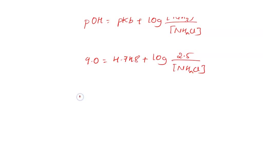 SOLVED: Prepare 300 mL of 150 mM buffer solution of 2.5M NH3 (Ka = 5.6 x 10-10) and NH4Cl that ...