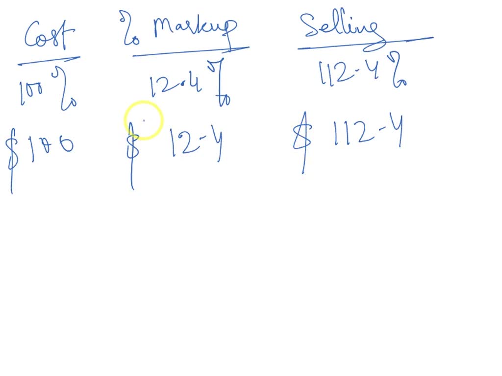 SOLVED: By conversion of the markup formula, solve the following ...