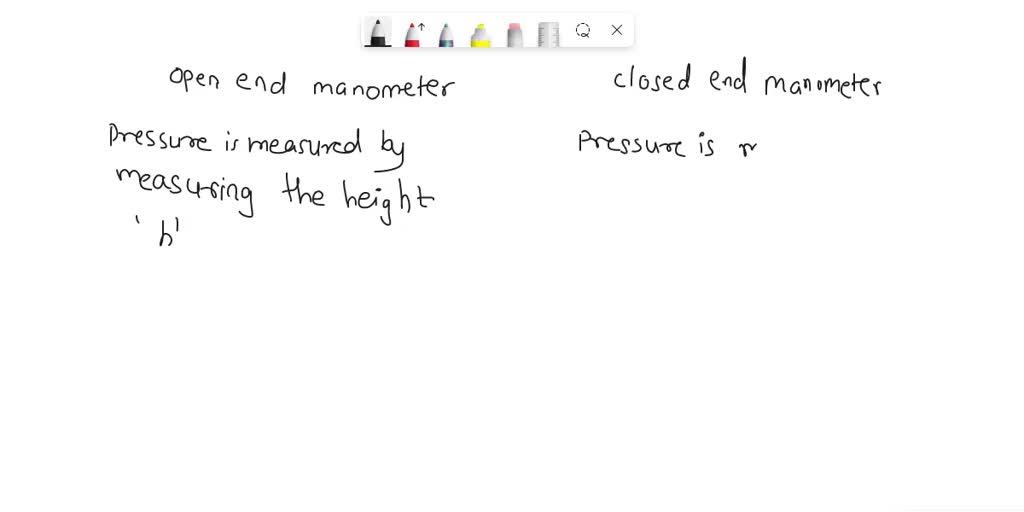 SOLVED: Which type of manometer does not use the atmospheric pressure ...