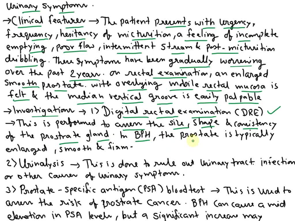 SOLVED: A 70-year-old man complains of urgency, frequency, and ...