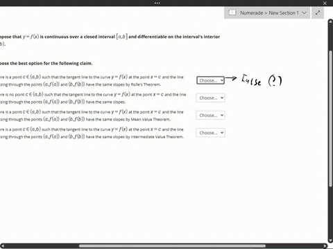 Suppose that y = f(x) is continuous over a closed interval [a,b] and ...