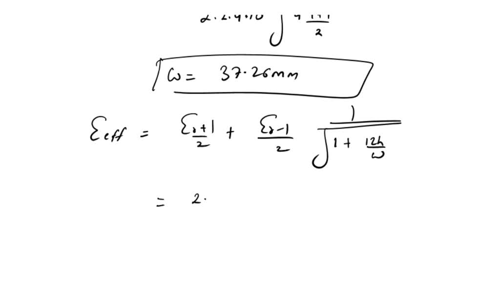 SOLVED: Determine the sizes and dielectric constant of a microstrip patch antenna operating at 2 ...