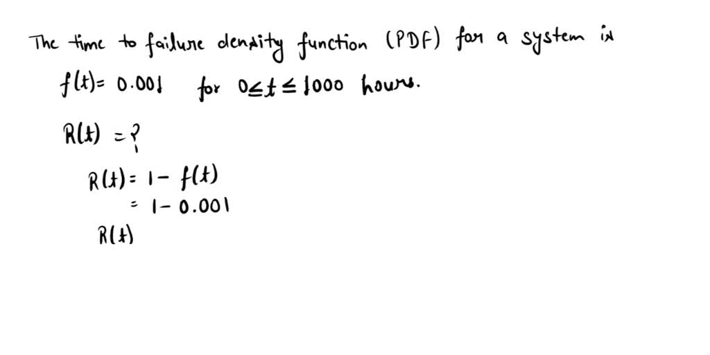 SOLVED: Failure distribution function for a given motor is shown below ...