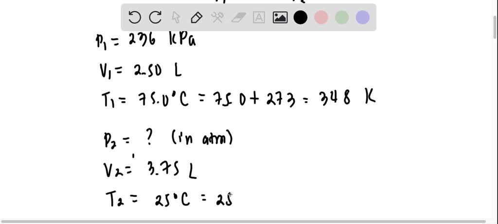 SOLVED: A sample of gas occupies 20.0 liters at 32*C when the pressure is 0.750 atm. what ...