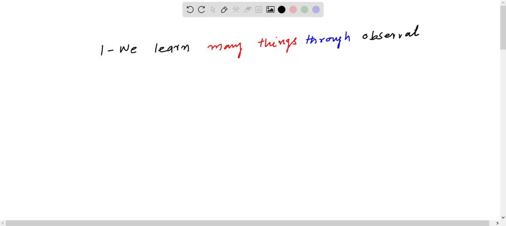 SOLVED: We learn many things through observation.