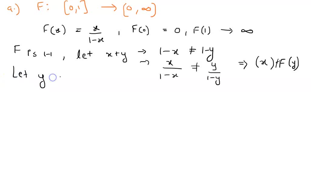 SOLVED: 2 Find bijection from [0, 1) to [0, 0) Prove that YOur example is a bijection Hint: Try ...
