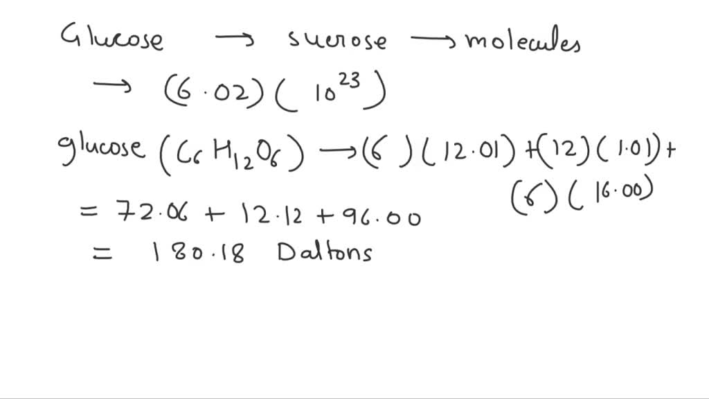 SOLVED: Hov' does one mole of glucose with a molecular formula of ...
