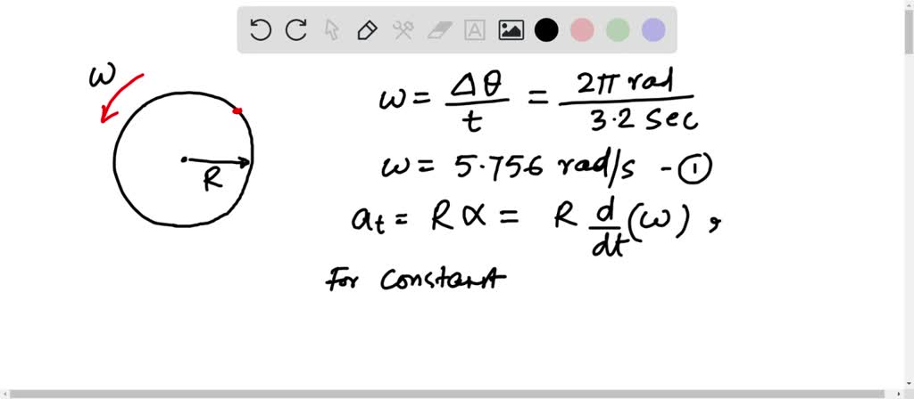 SOLVED: A rotating merry-go-round makes one complete revolution in 3.2 s . Assume the wheel is ...
