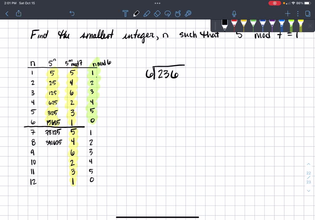 Solved Find The Smallest Positive Integer N Such That 5n Mod 1 B Use The Previous Result