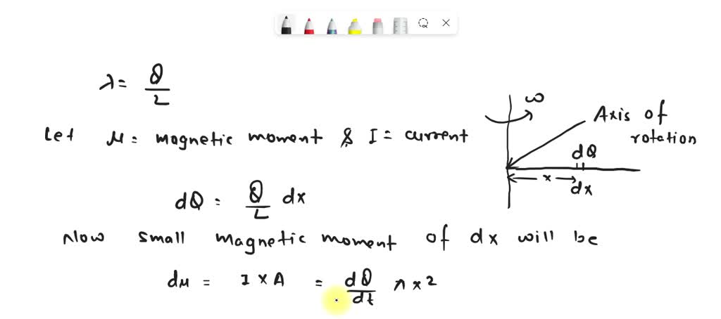 SOLVED: A rod of length L and mass M has uniform linear charge density ...