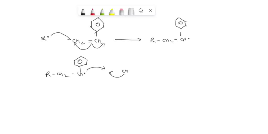 SOLVED: Write the a) Free radical polymerization of styrene, b ...