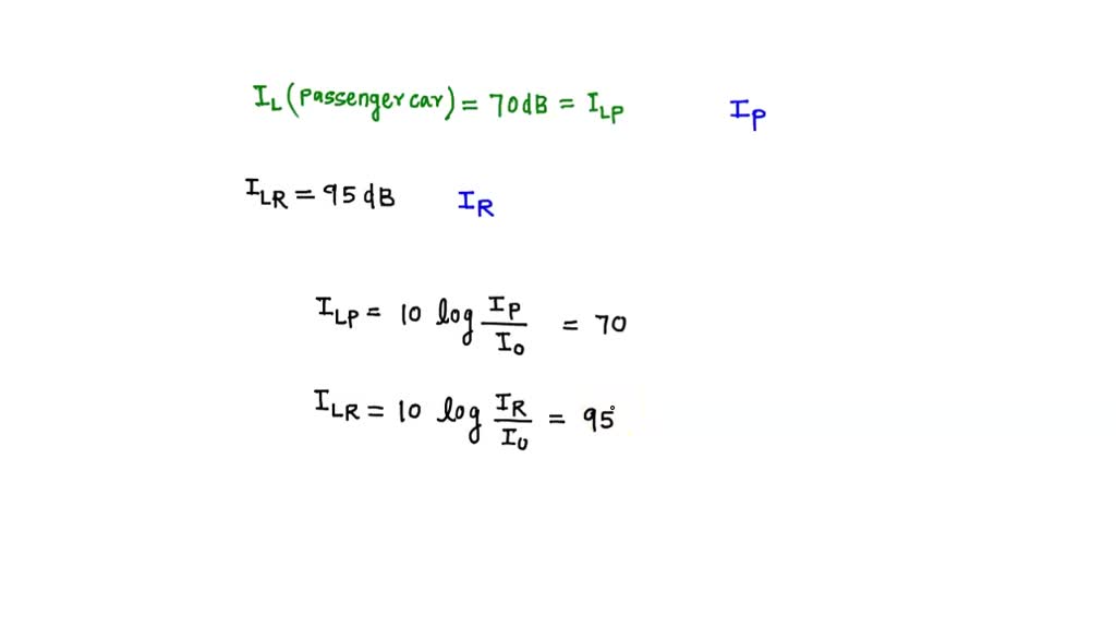 A passenger car engine is measured to have a loudness of 70 decibels ...