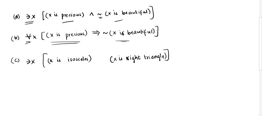 Solved 13 Translate The Following English Sentences Into Symbolic Sentences With Quantifiers