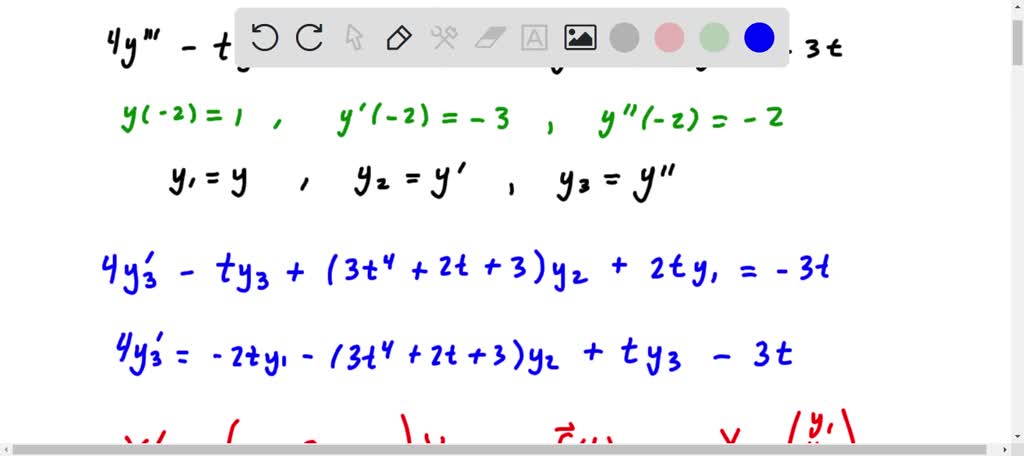 SOLVED: Write the given third order linear equation as an equivalent ...