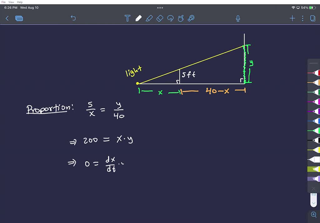 SOLVED: A 5-ft-tall person walks toward a wall at a rate of 2 ft/sec. A ...