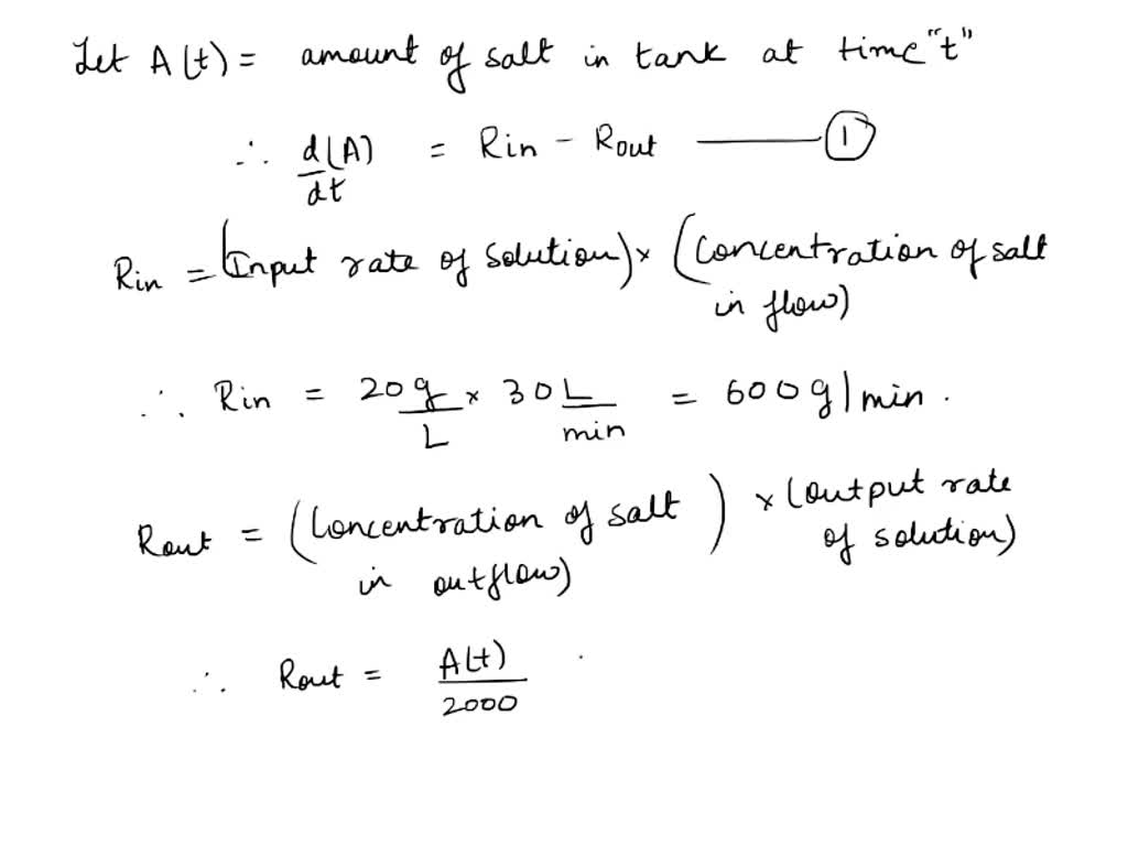 SOLVED: A tank contains 2000 liters (L) of fluid in which 100 grams (g ...