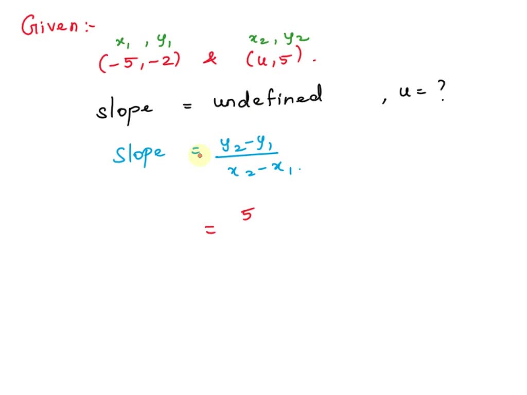 SOLVED: A line with an undefined slope passes through the points (-5,-2 ...