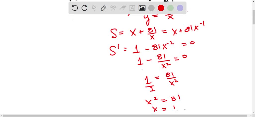 SOLVED: Find two positive numbers whose product is 81 and whose sum is a minimum. (If both ...